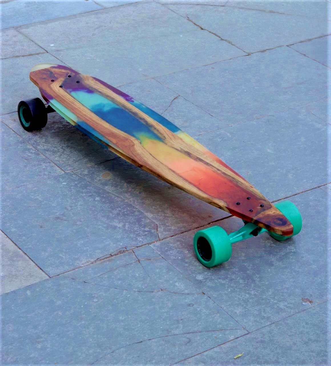 Rainbow Glow in the Dark Longboard Made With Wood and Epoxy : 11 Steps ...