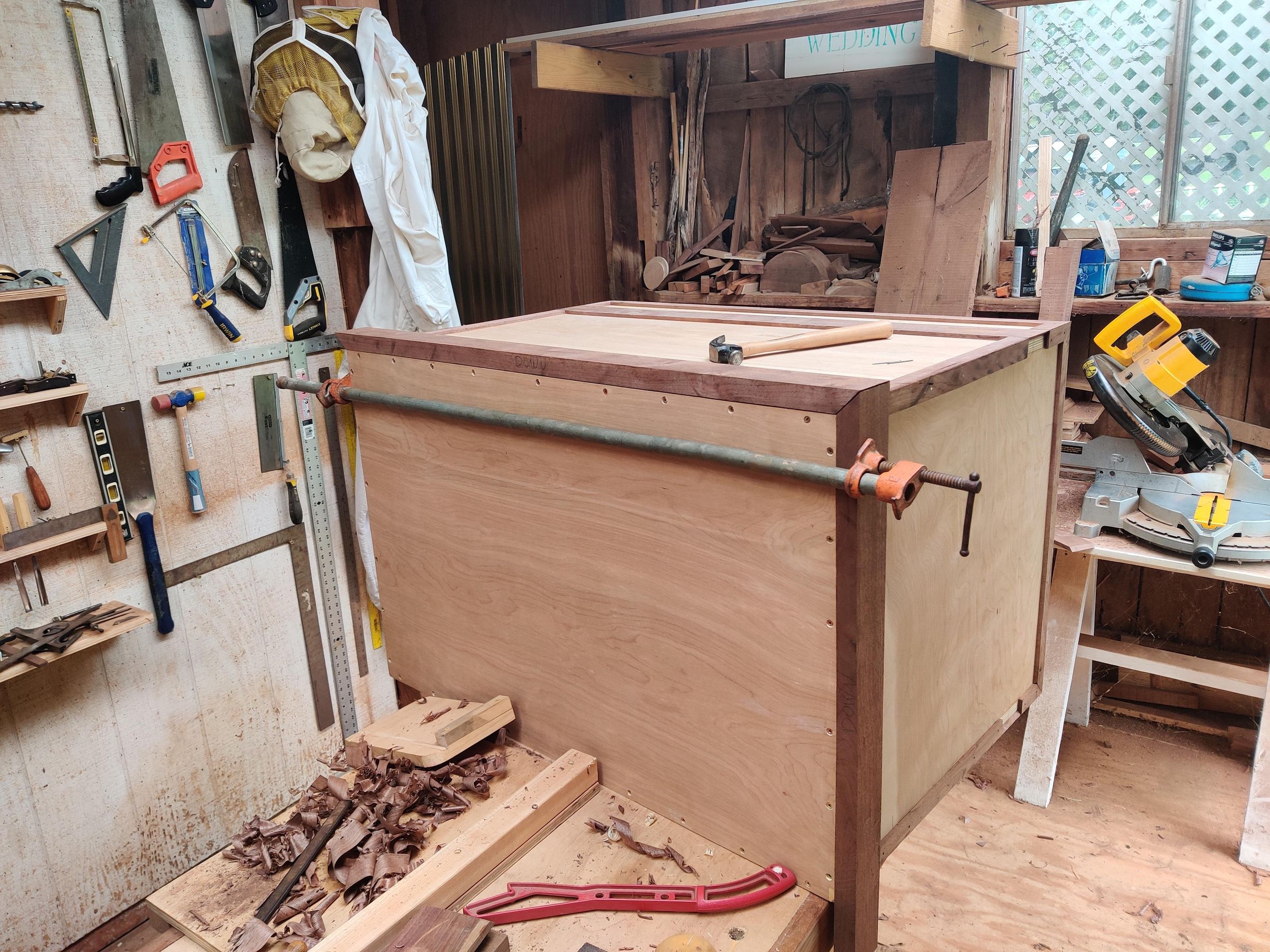 No-waste Plywood Trunk With Lid Storage and Walnut Trim : 16 Steps ...