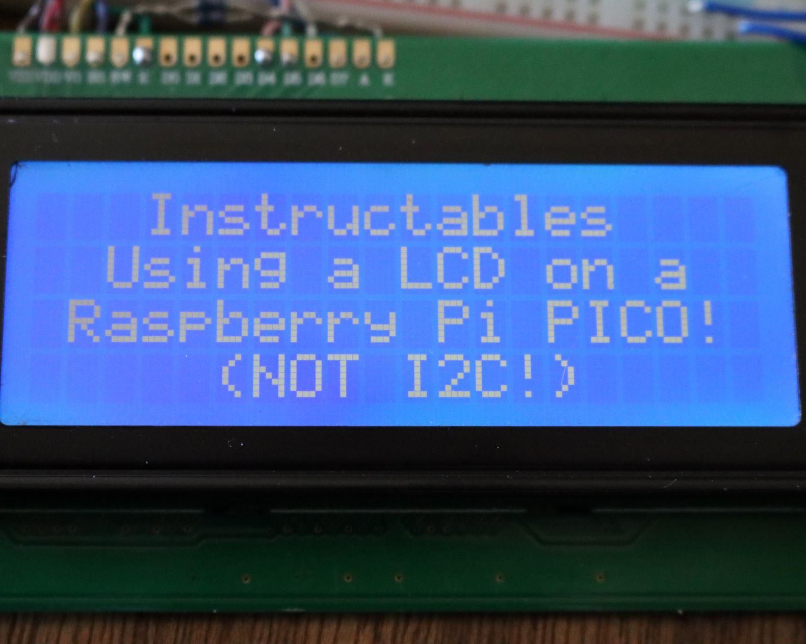 Raspberry Pi PICO LCD (not I2C) : 5 Steps - Instructables