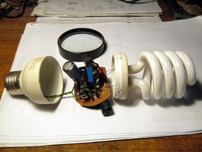 Using Energy Saver Light Circuit for LEDs (An Improved Energy Saver Light Hacked From CFL ...
