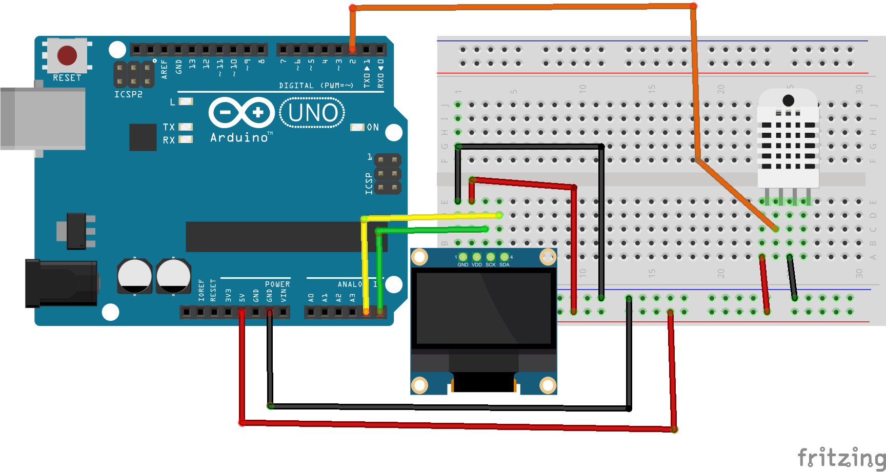 DHT22 & 0.96 OLED Display : 3 Steps - Instructables