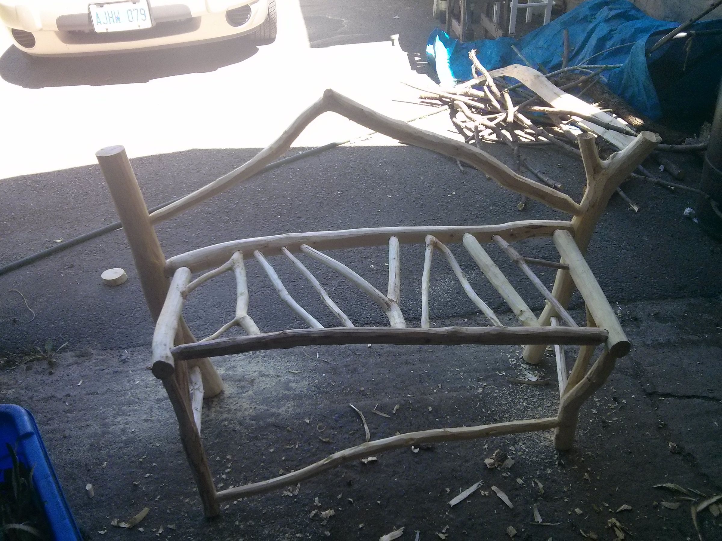 Decorative Garden Bench Made From Fallen Tree Limbs : 9 Steps ...