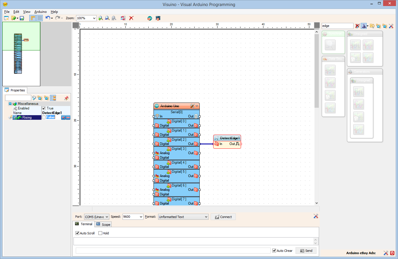 Arduino Nano: Debouncing, and Toggle Button With Visuino : 10 Steps ...