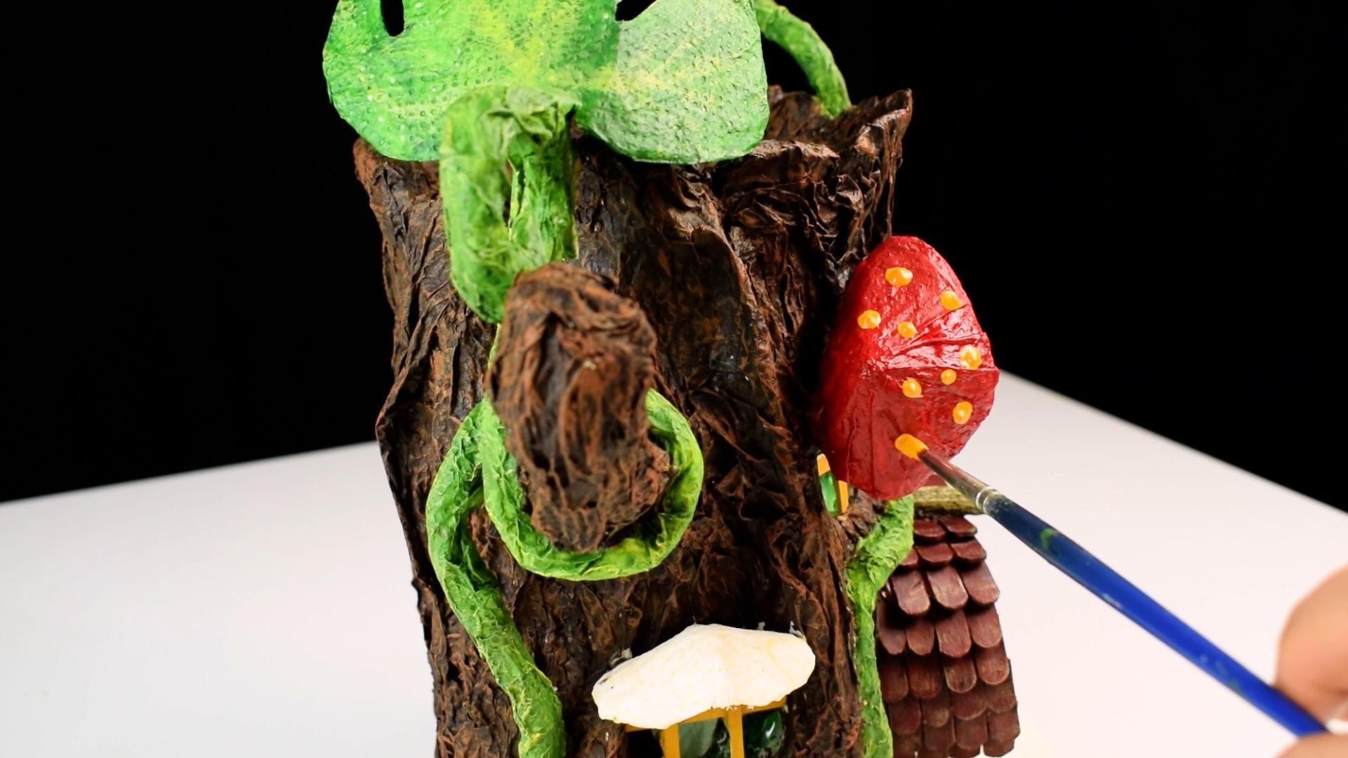 Paper Mache Fairy Garden Tree House : 15 Steps (with Pictures ...