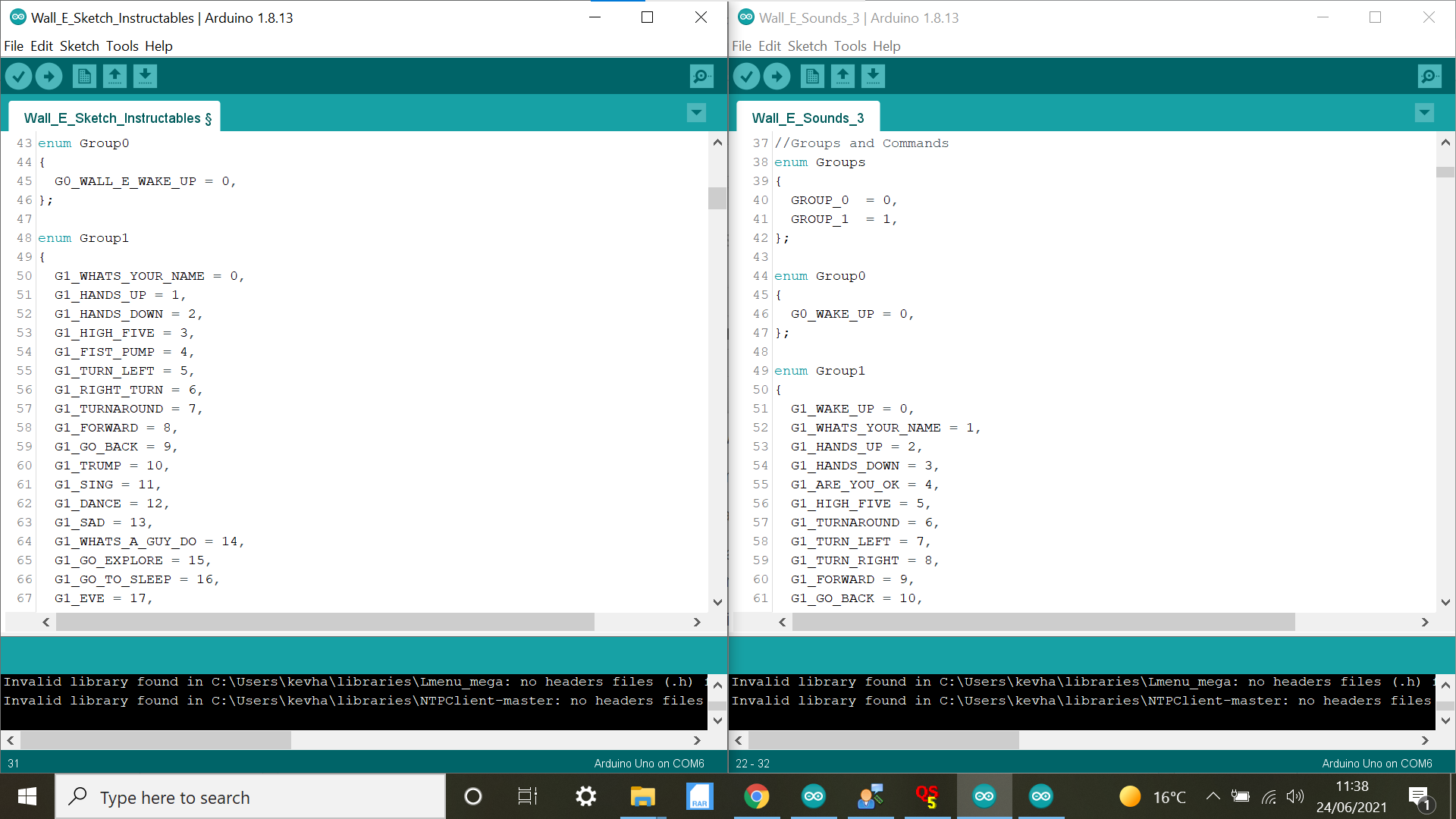 Wall-E Robot Arduino EasyVR3 (Updated) New Video With Voice Commands ...