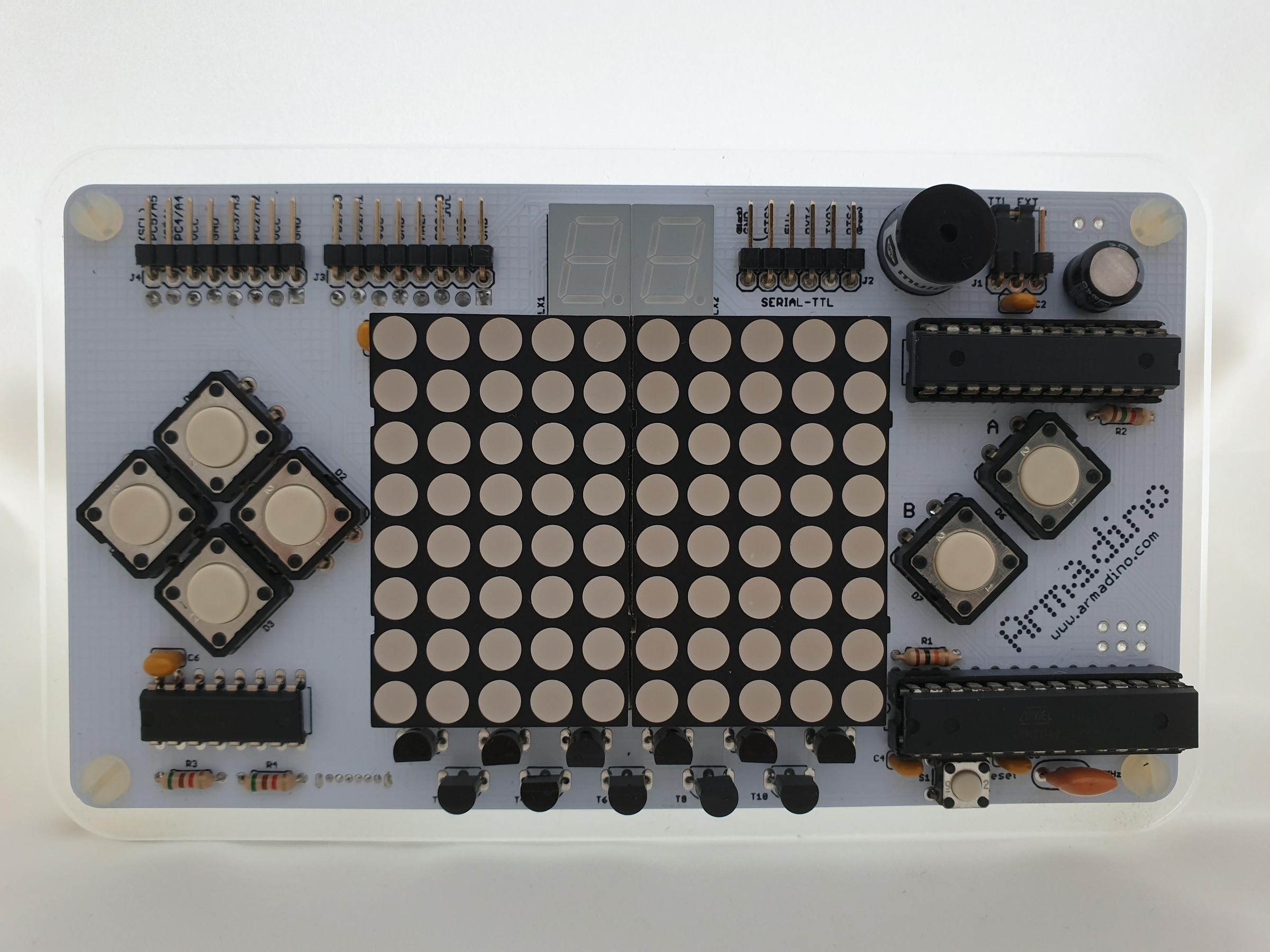 Armadino - an Arduino Gameboy, Clock, Electronic Lab, TVout Console and ...
