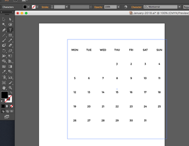 Create a Printable Calendar on Illustrator : 15 Steps (with Pictures ...