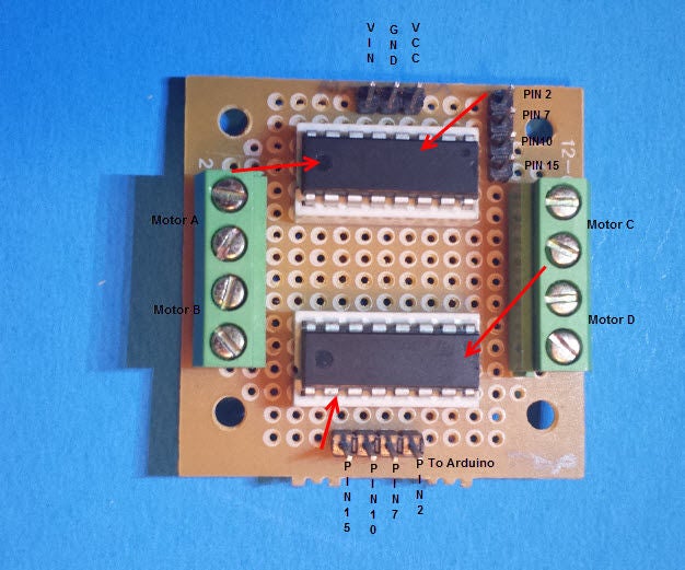 How to Build an L293D Motor Board Controller for Arduino : 4 Steps - Instructables