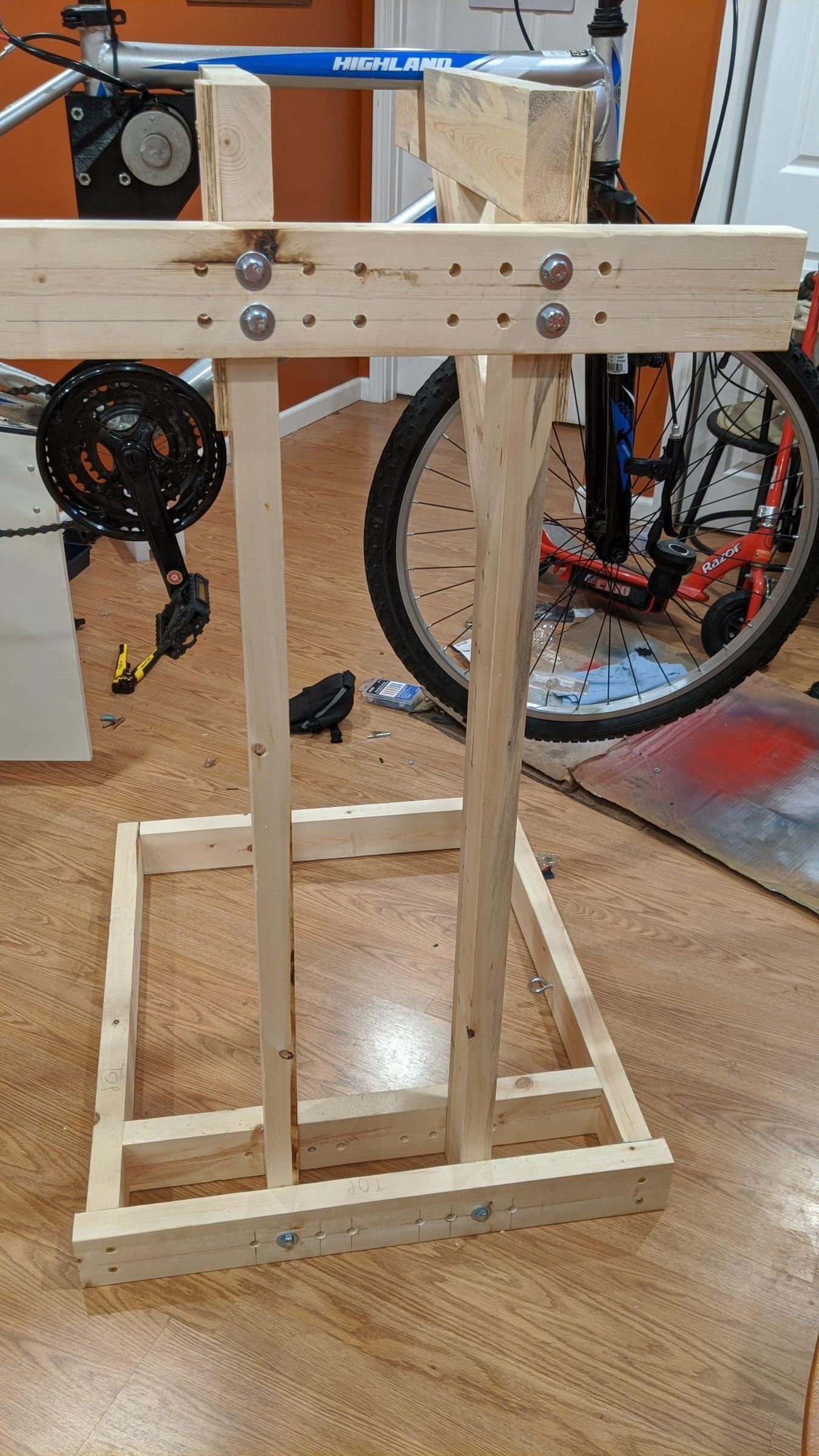 Homemade Wooden Bicycle Stand With Dual Mounting : 5 Steps (with ...
