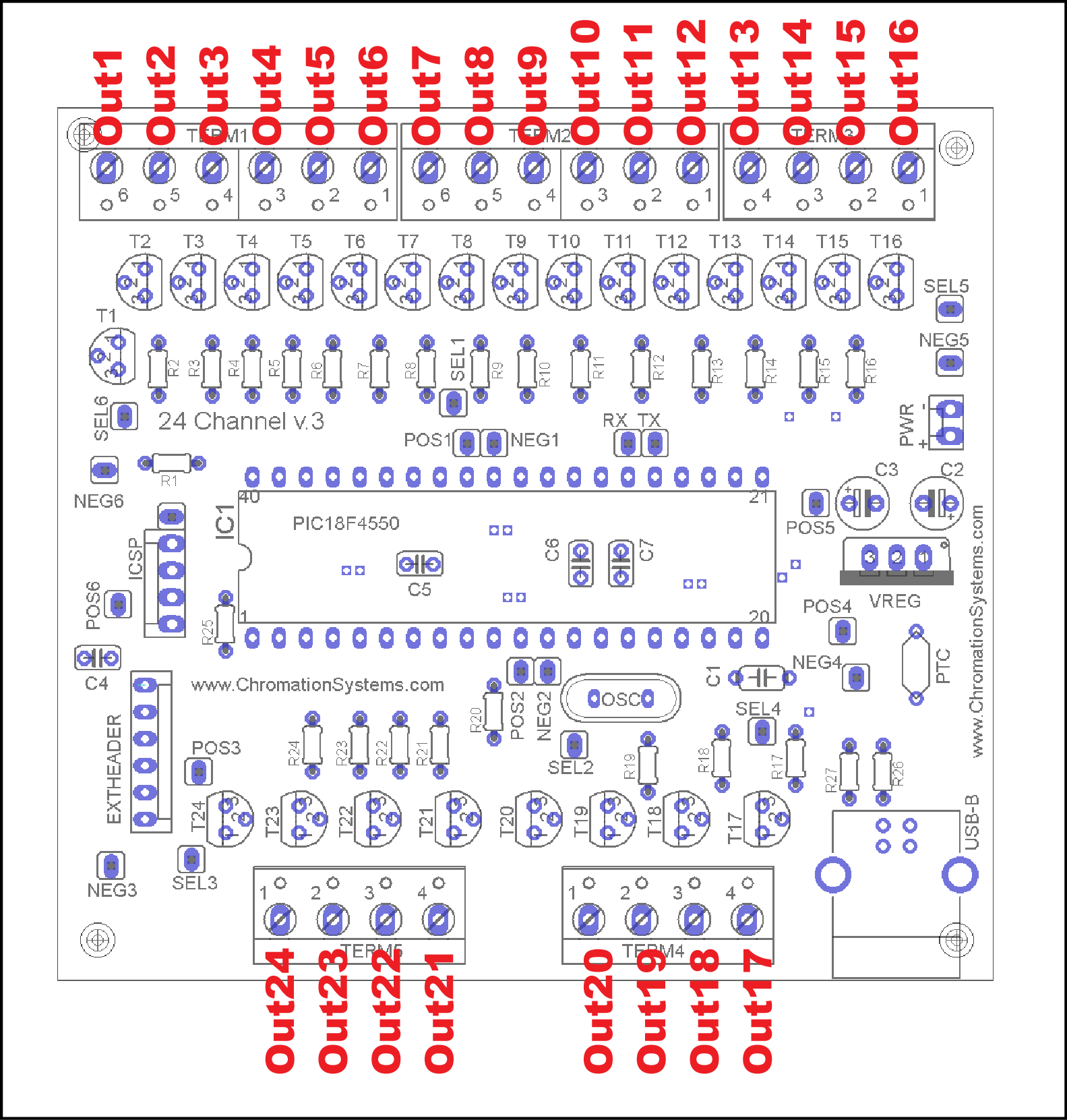 24 Channel USB Connected LED Controller, Upto 1A Per Channel : 12 Steps ...
