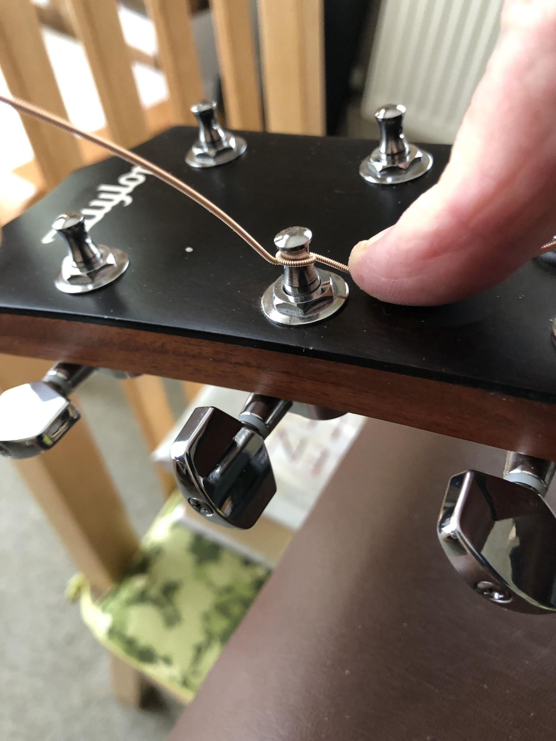Re- Stringing a Taylor Electro Acoustic Guitar and Locking the Strings ...