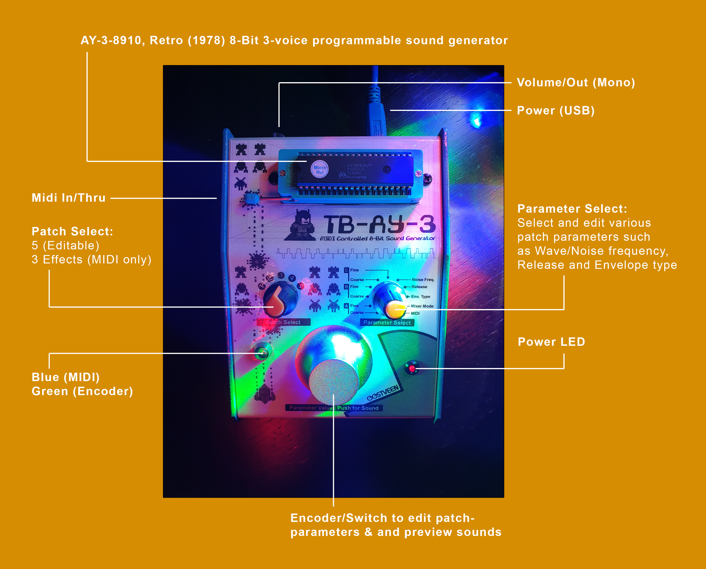 MIDI/Arduino Controlled 8-Bit Sound Generator (AY-3-8910) : 5 Steps ...