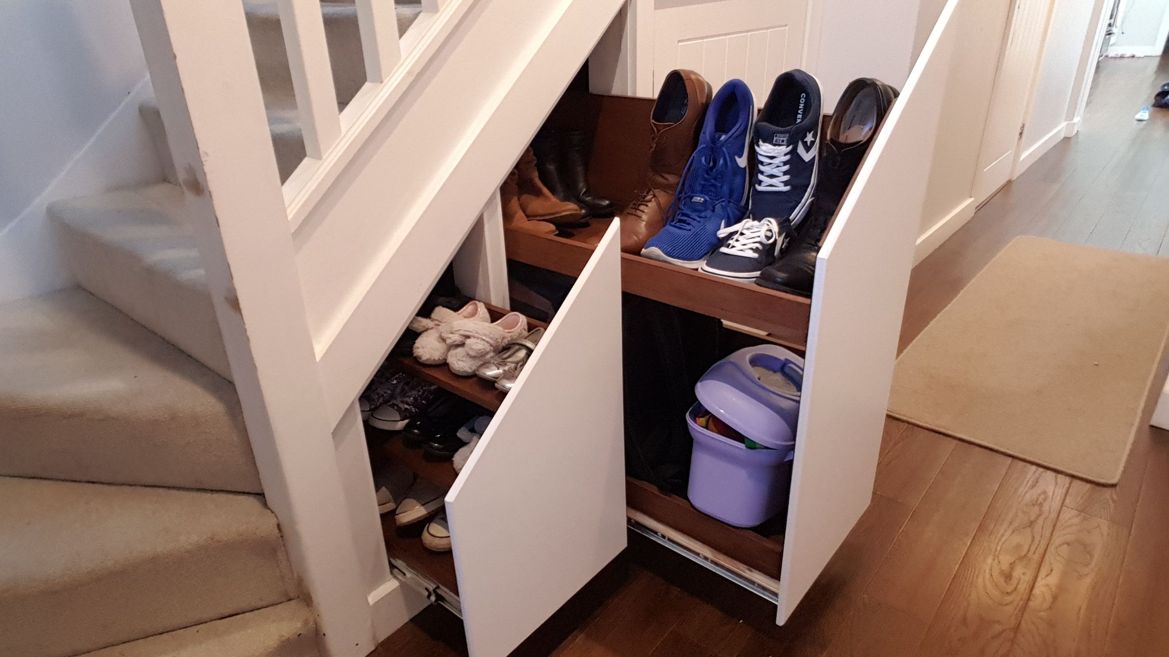Under Stairs Hidden Storage Drawers : 15 Steps (with Pictures ...