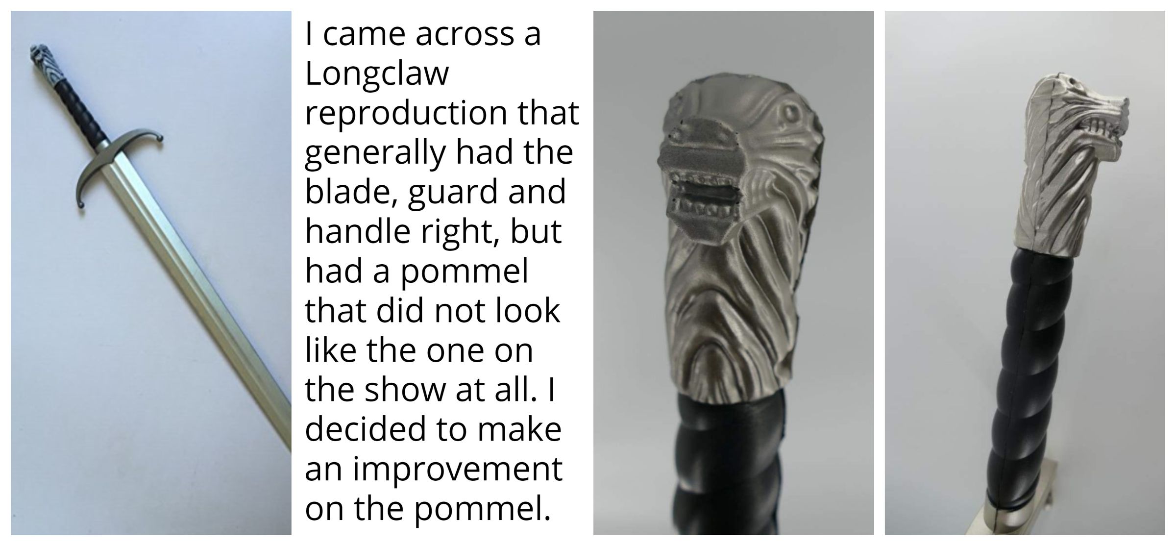 Resin Casting Jon Snow's Longclaw Direwolf Pommel : 15 Steps (with ...