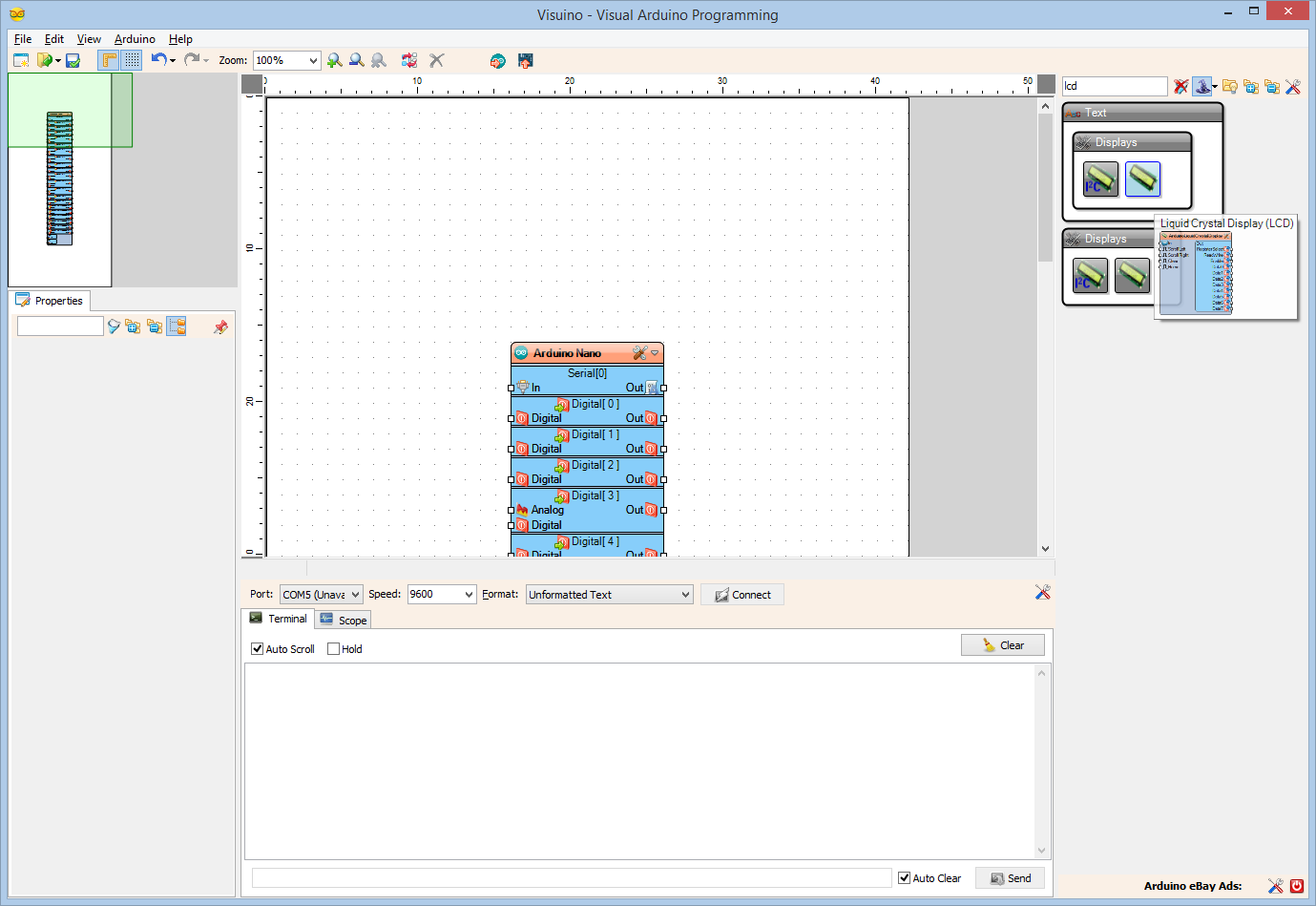 Arduino Nano: Directly Connected 2 X 16 LCD Display With Visuino : 10 ...