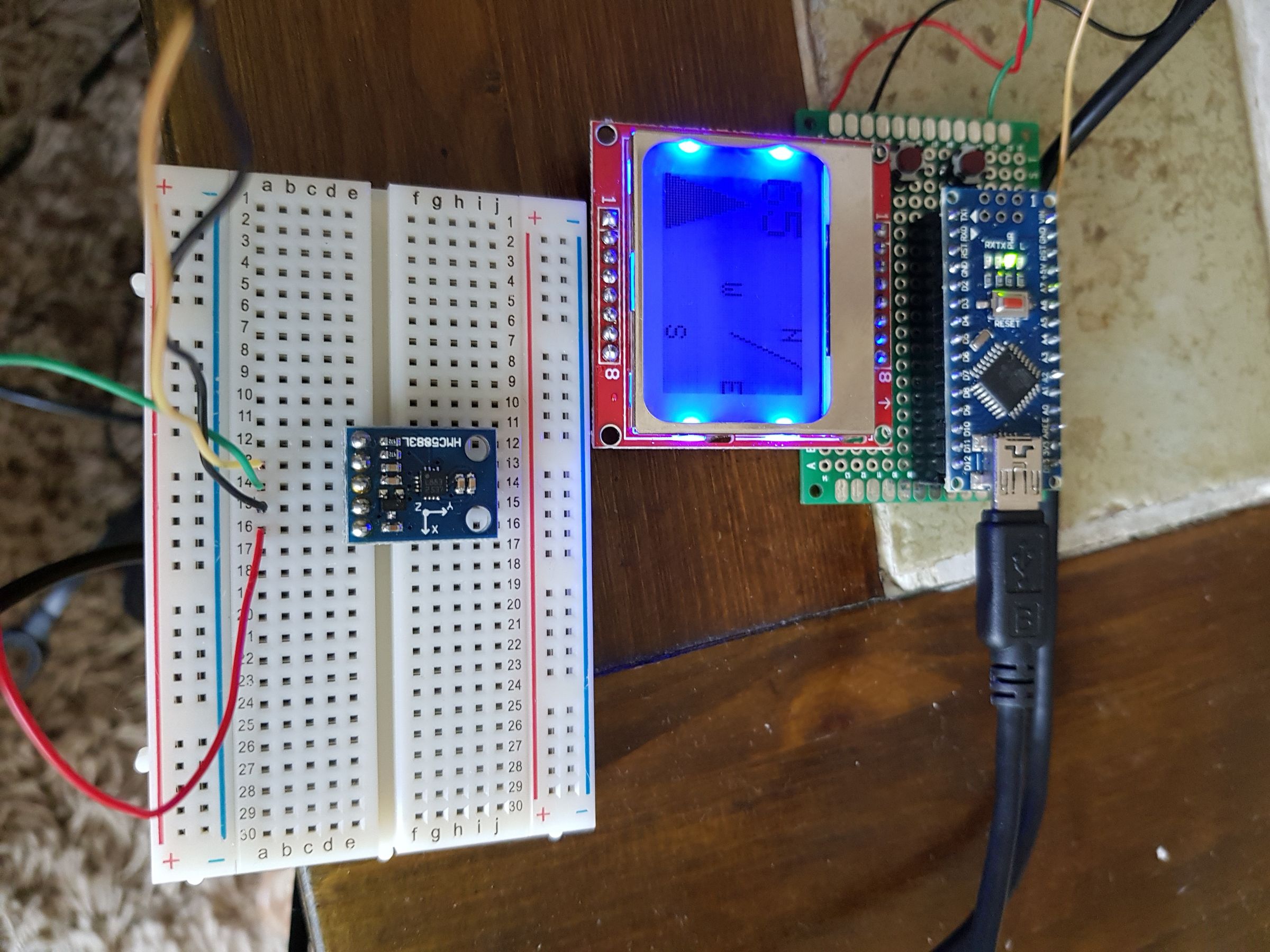 Arduino Digital Magnetic Compass (HMC5883L - 2 Display Modes) : 4 Steps ...
