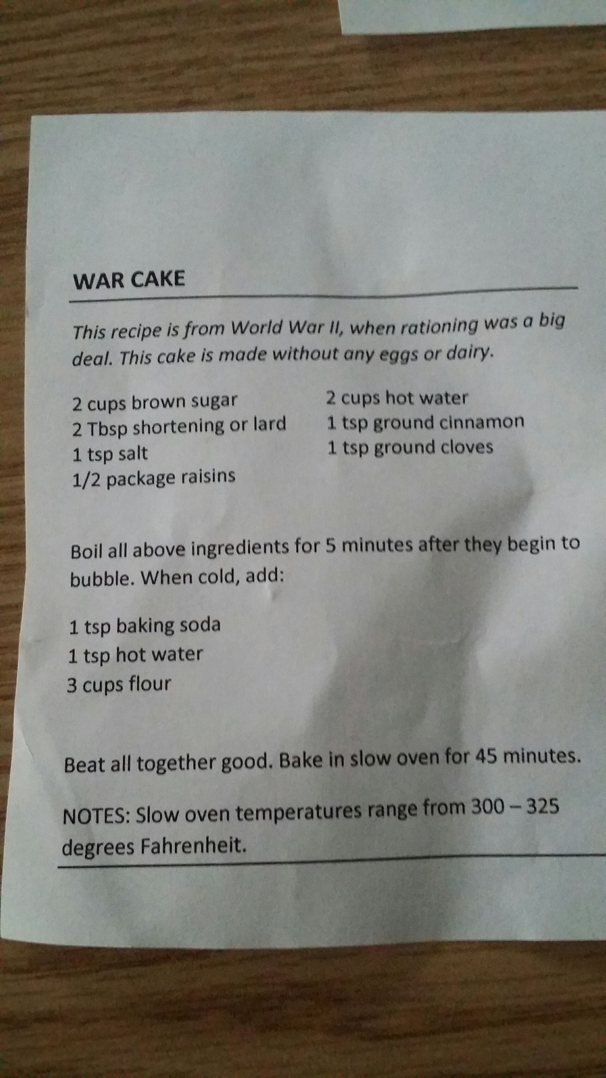 WWII Ration Cake - Instructables