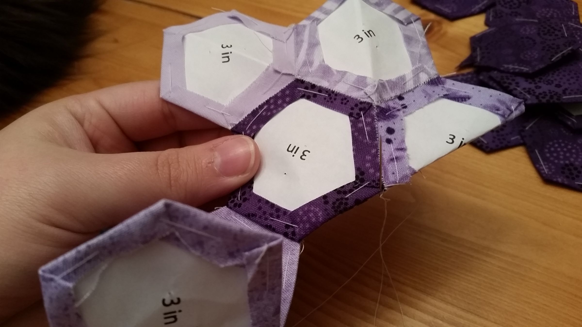 Hexagon English Paper Hand Piecing : 8 Steps (with Pictures ...