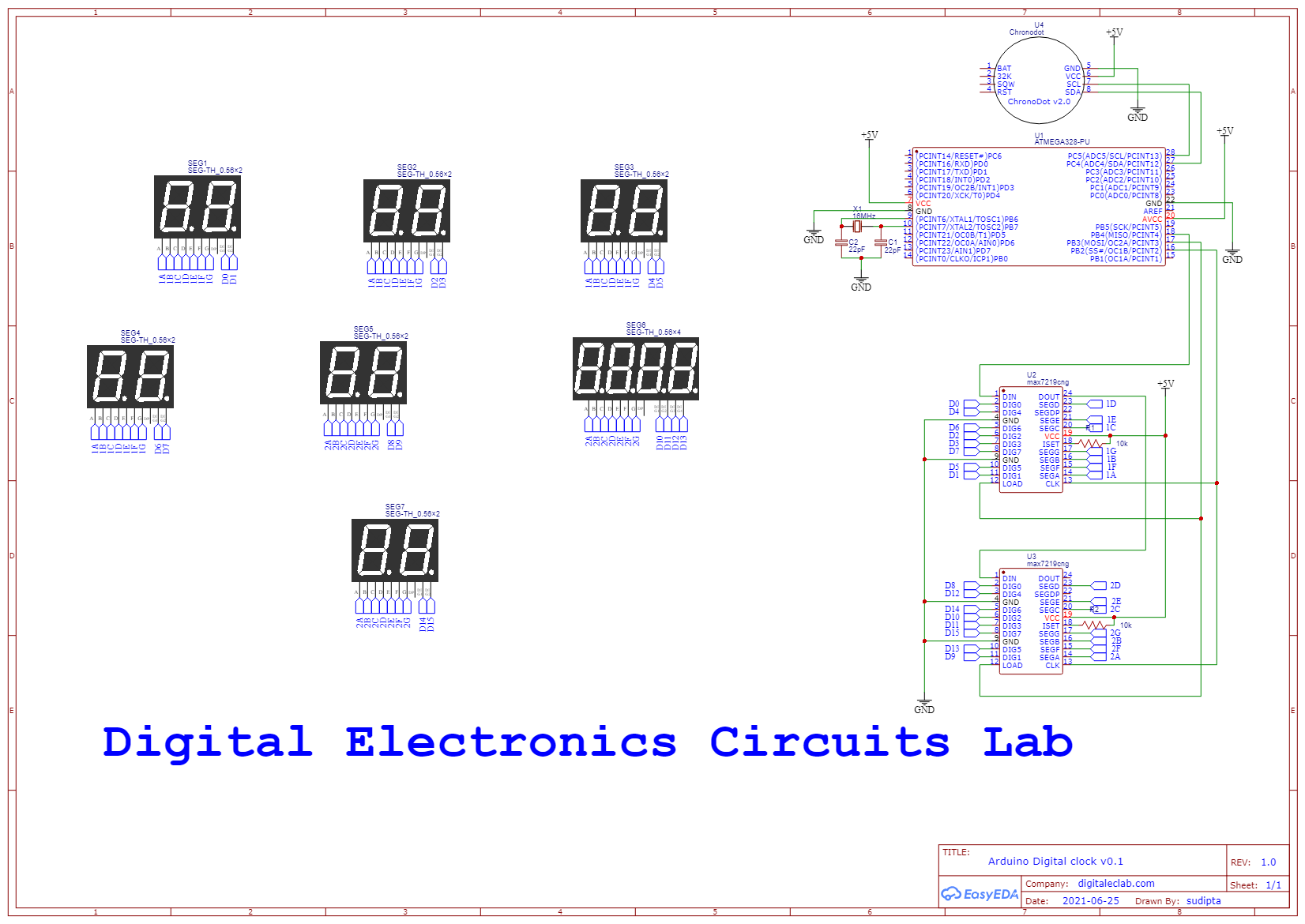 Arduino Digital Clock Using 7 Segment Display : 4 Steps - Instructables