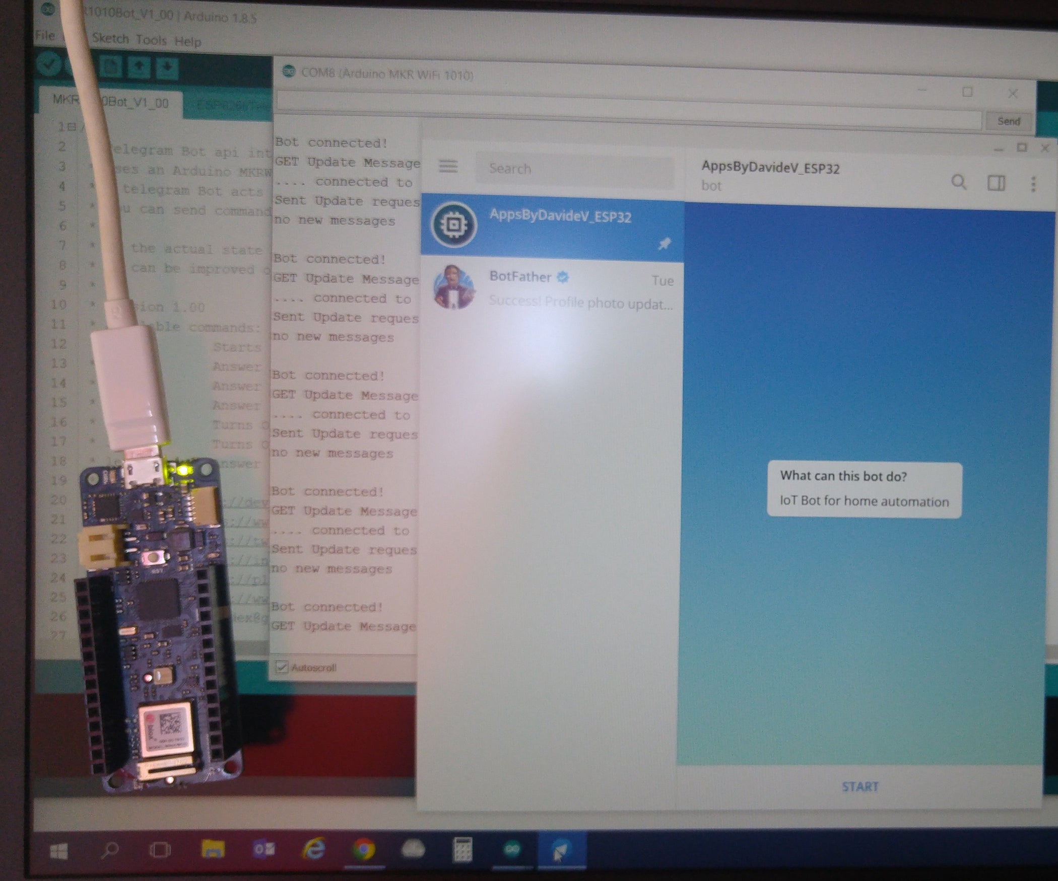 Iot Telegram Bot With Arduino Mkr Wifi 1010 5 Steps Instructables