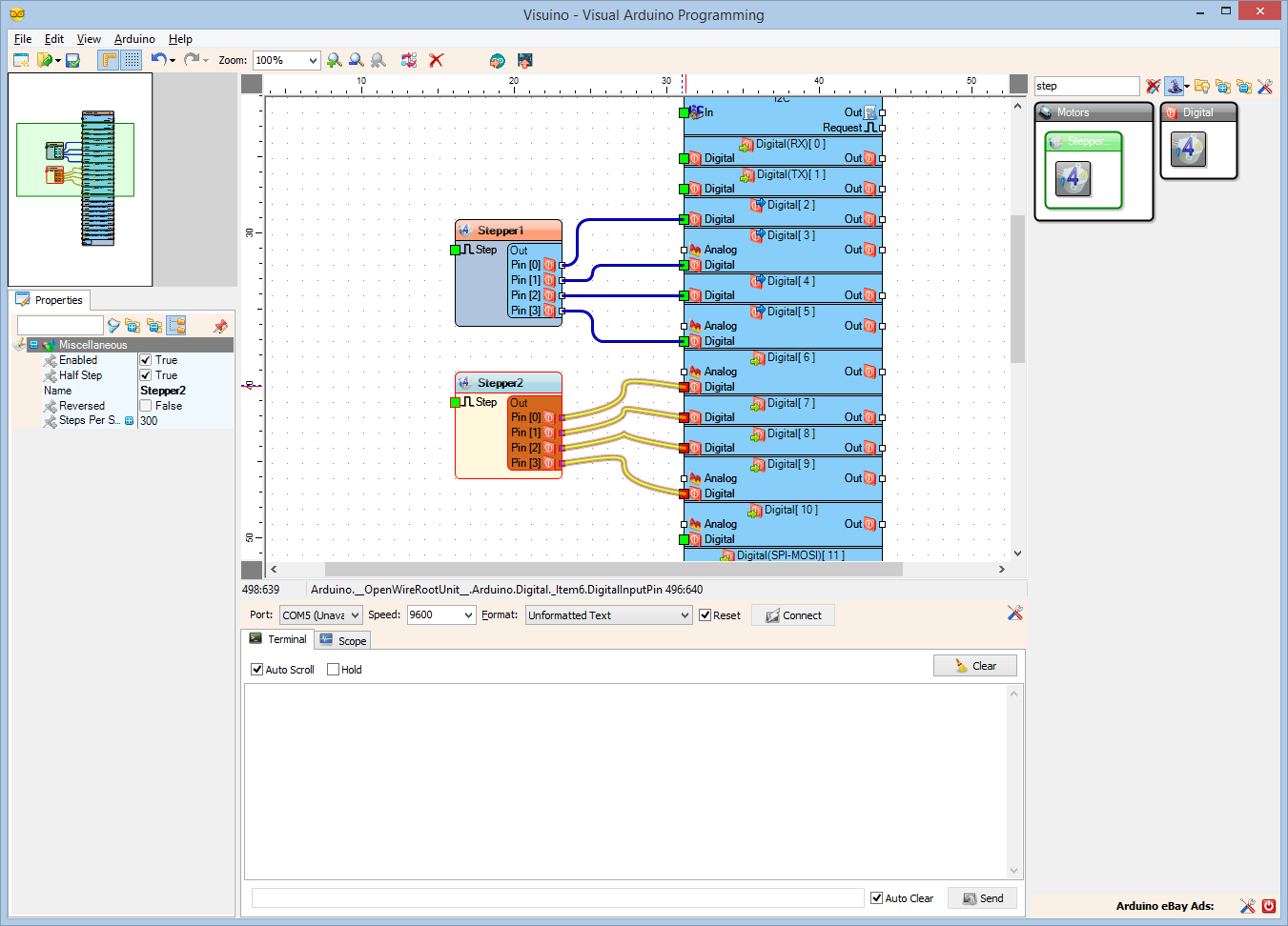 Arduino Nano and Visuino: Control 2 Stepper Motors With Joystick : 11 ...