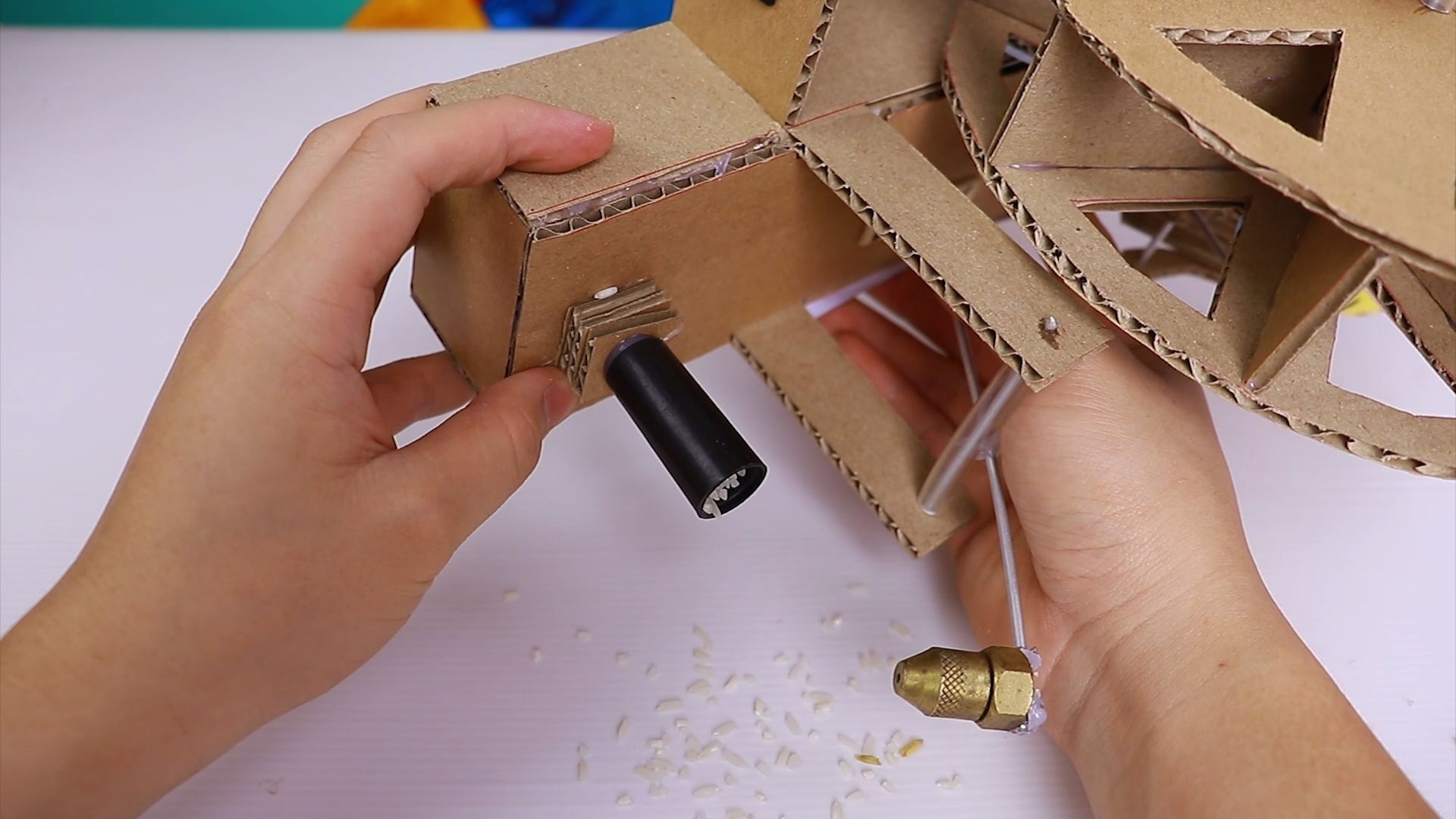 Make Mini Threshing Machine From Cardboard : 14 Steps (with Pictures ...