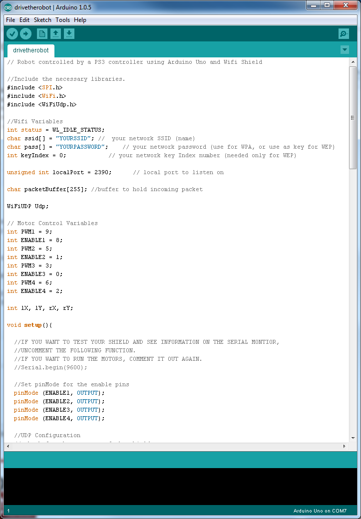 Robot Driven by PS3 Controller Through Arduino and Wifi Shield : 16 Steps - Instructables