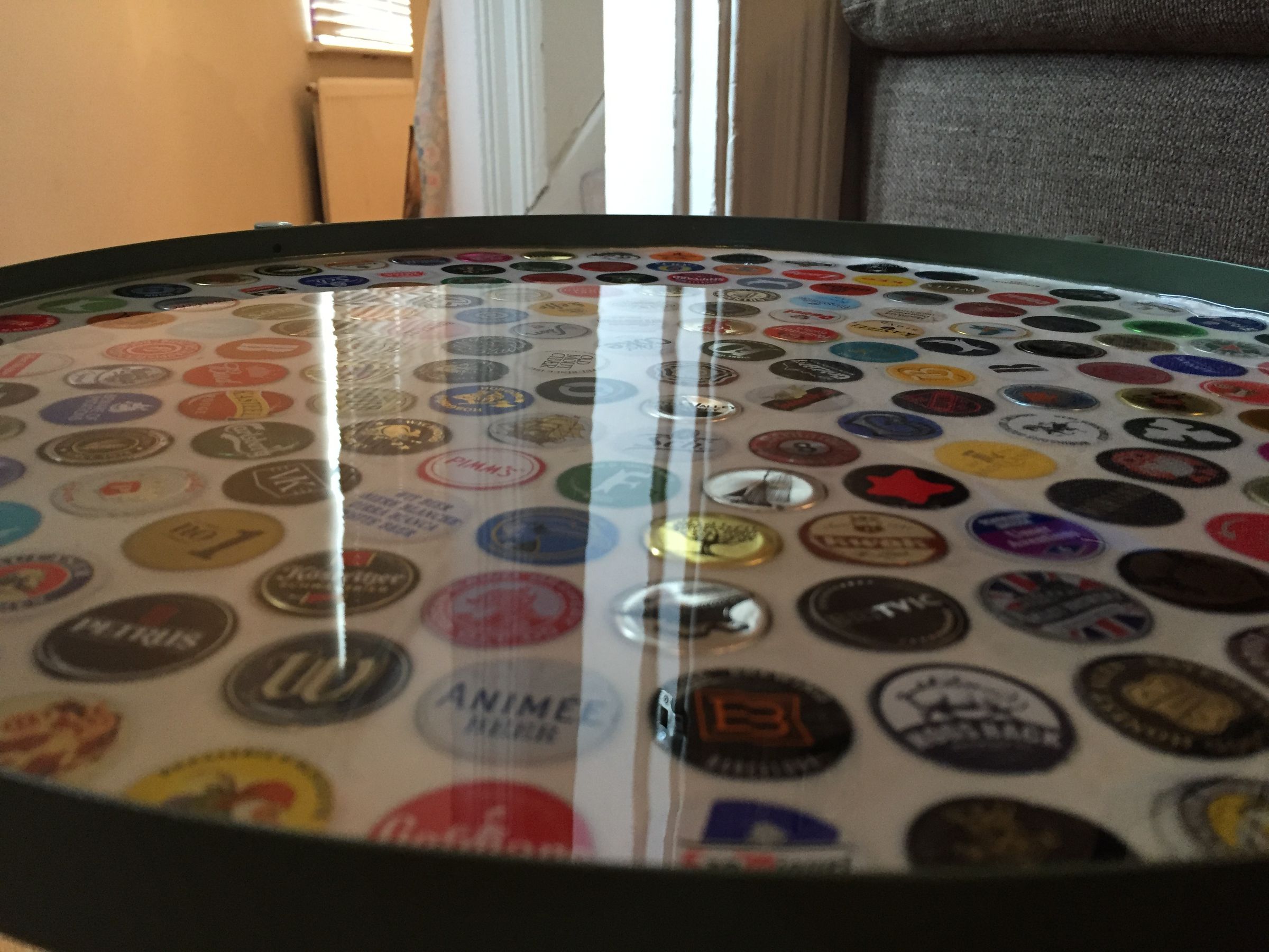 Bottle Cap Tray Table With Grout and Resin : 8 Steps (with Pictures ...
