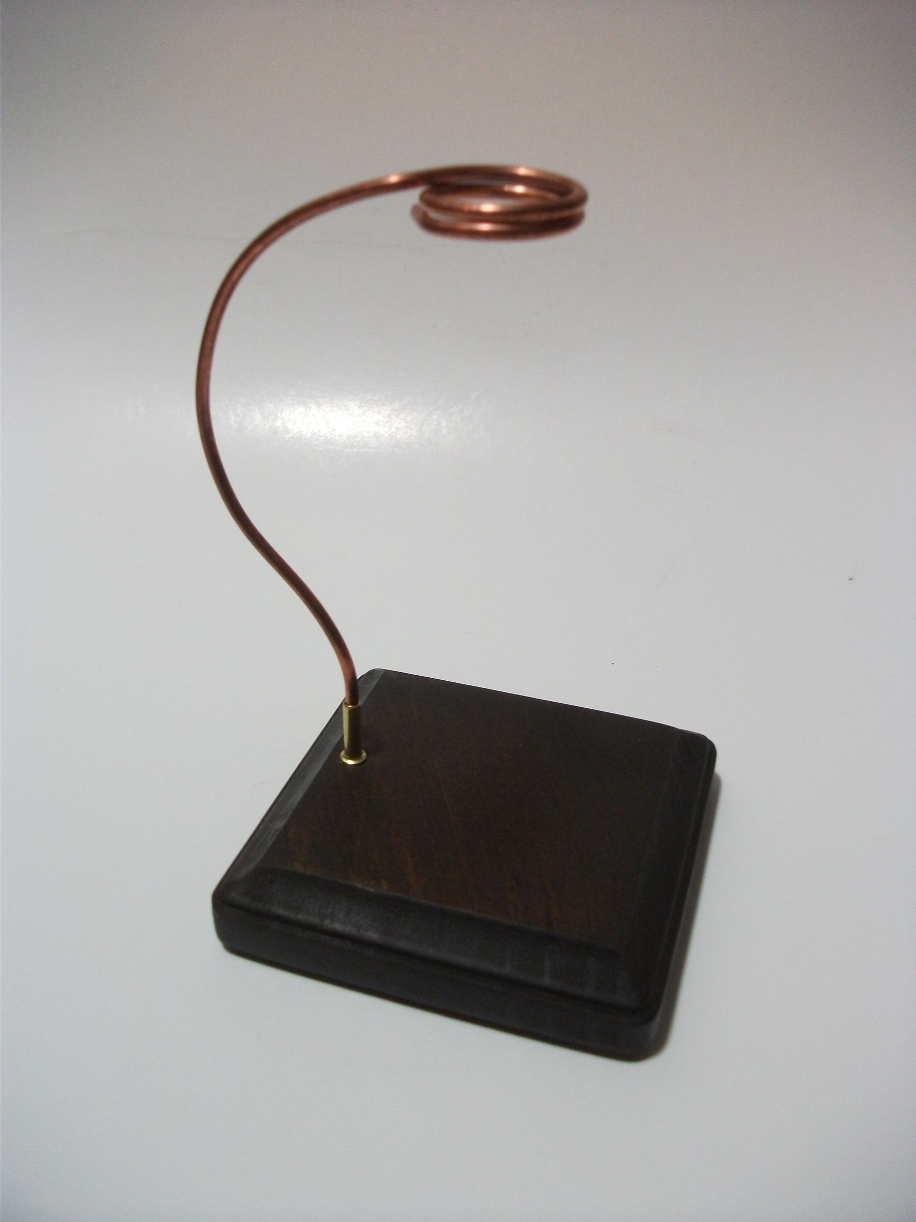 Elegant Lightbulb Flower Vase W/ Copper & Wooden Base - Repurposed ...