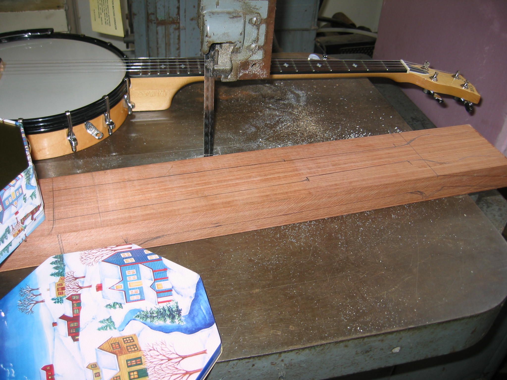 Cookie Tin Banjo Part 4: Bed Post Banjo : 16 Steps (with Pictures ...