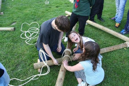 Simple Pioneering - Build a Monkey Bridge From Wood Poles : 6 Steps ...