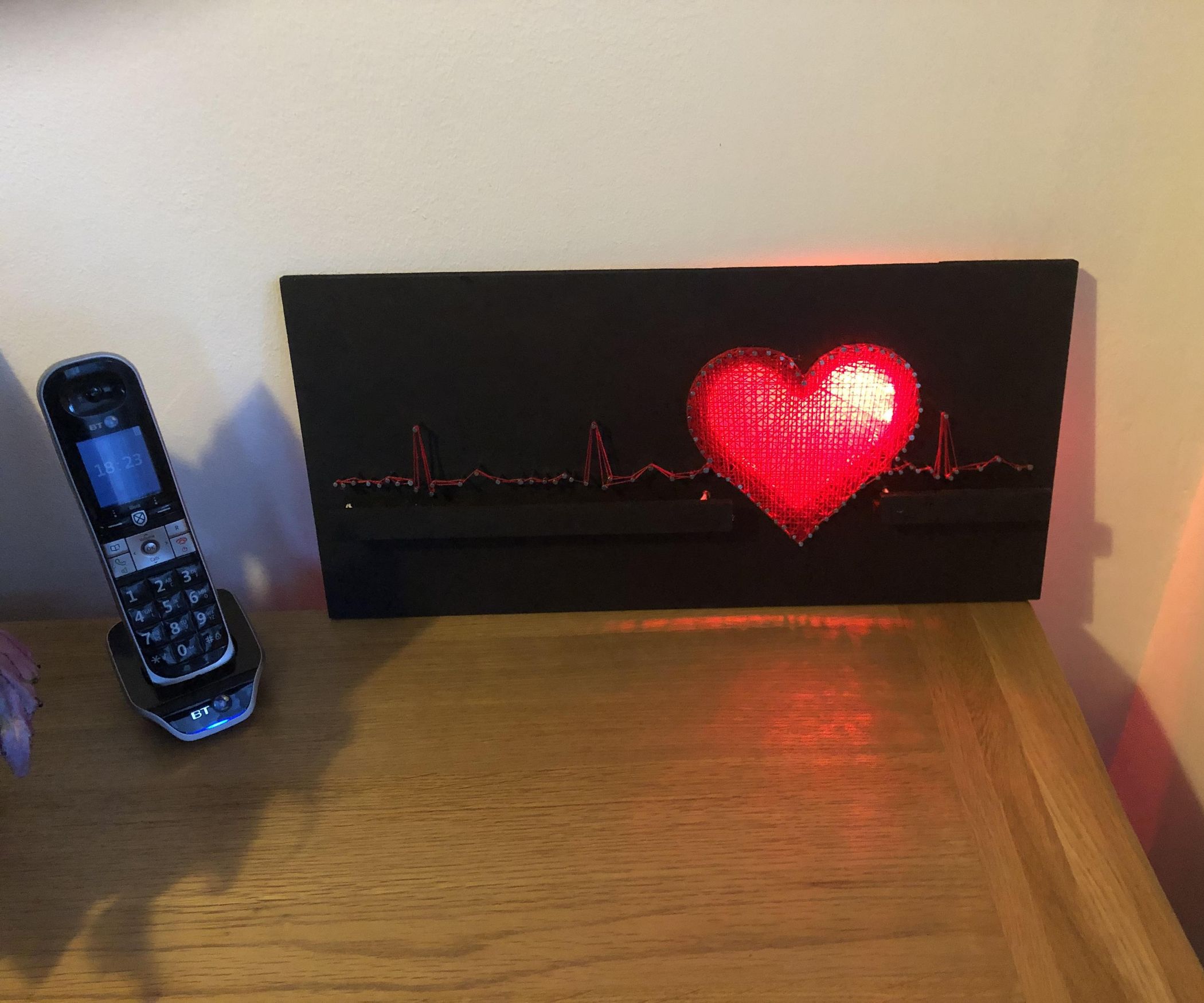 String Art Cardiac Line With Heart and LED's : 8 Steps (with Pictures ...
