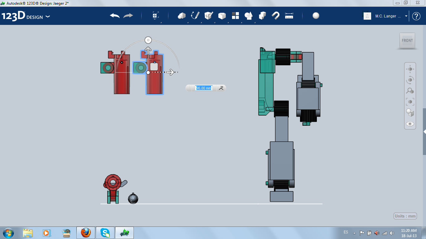 123D Design Fully Articulated Battle Robot Action Figure : 14 Steps ...