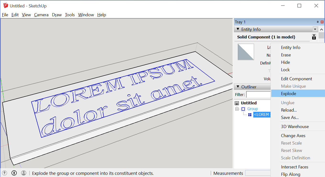 Engrave 3D Text With Sketchup : 4 Steps (with Pictures) - Instructables