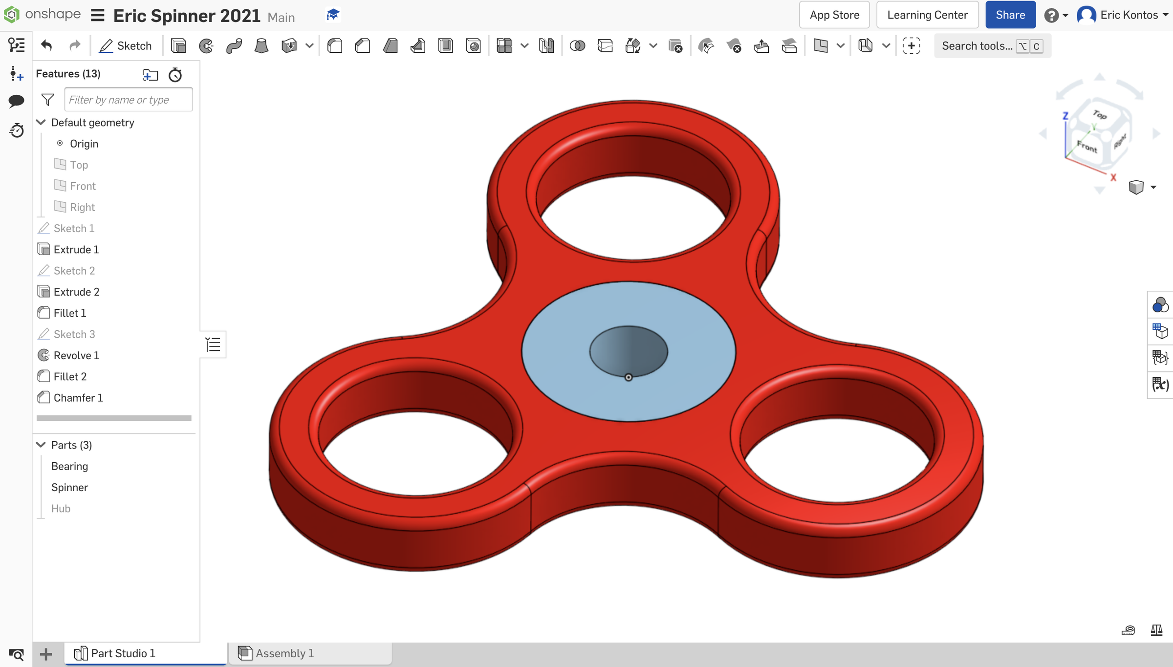 Fidget Spinner in Cad ONSHAPE : 14 Steps (with Pictures) - Instructables