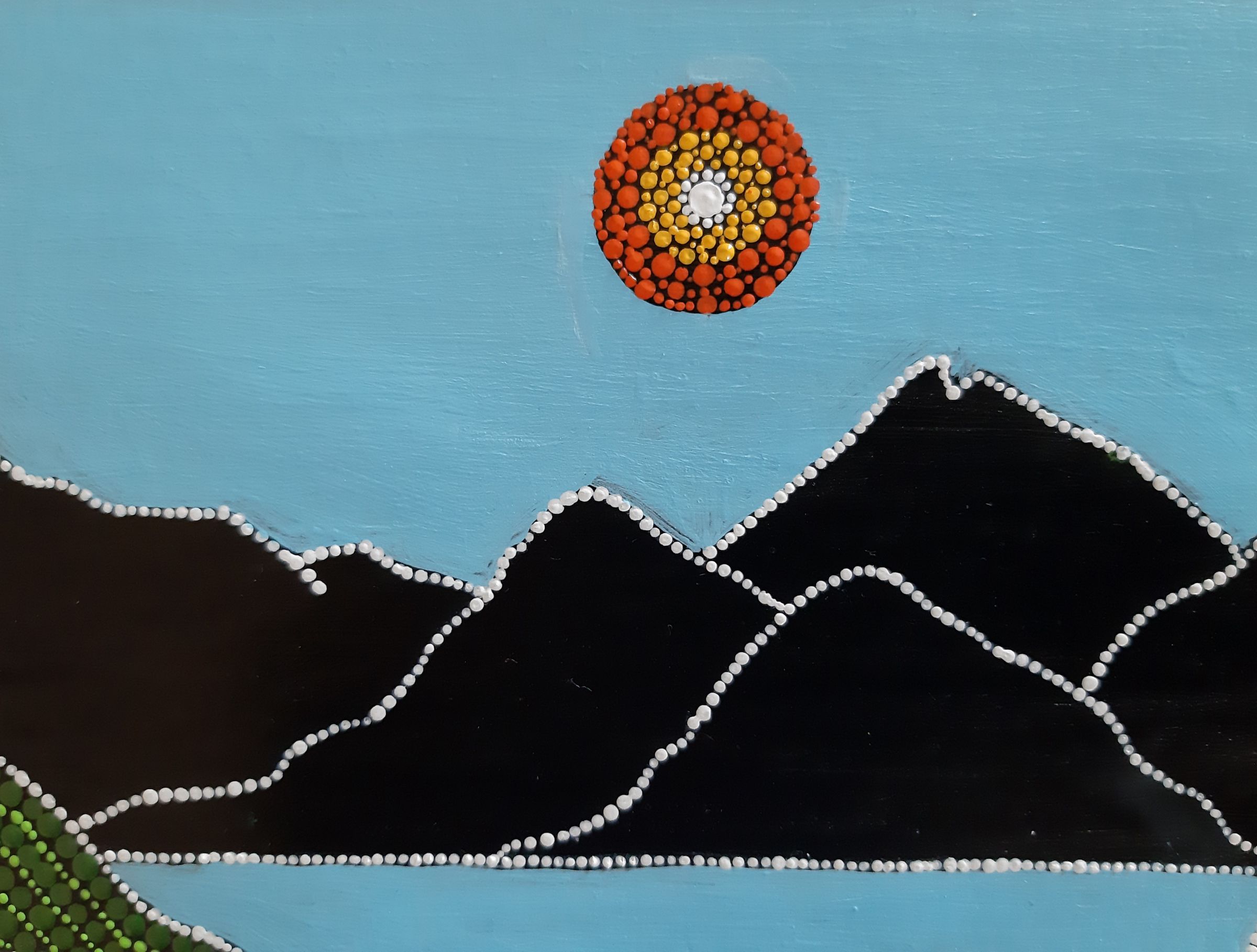 Step by Step Landscape Dot Painting | Dot Art Tutorial : 6 Steps ...