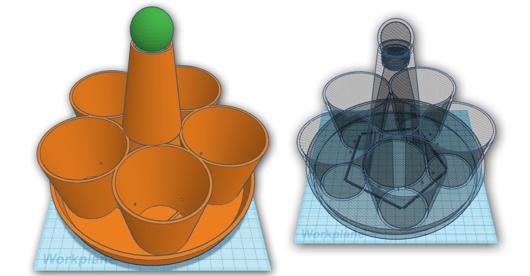 Self Watering Herb Planter (3d Printable, Tinkercad) : 7 Steps ...