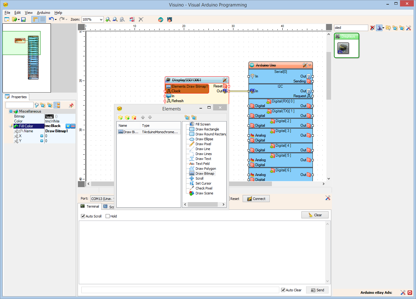 Arduino Nano: Bitmap Animation in SSD1306 I2C OLED Display With Visuino ...