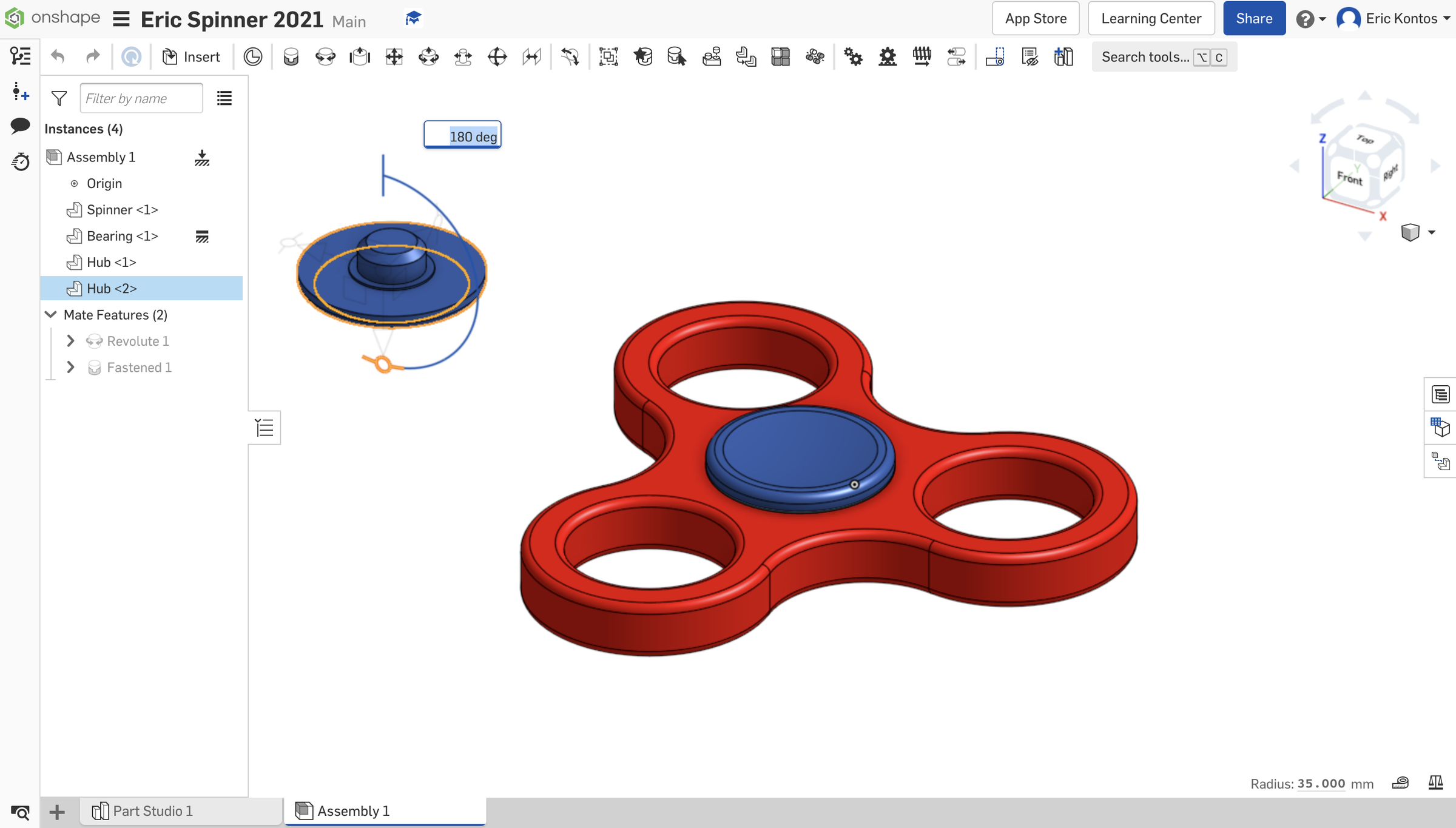 Fidget Spinner in Cad ONSHAPE : 14 Steps (with Pictures) - Instructables