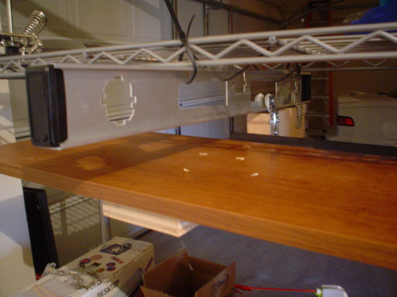 Floating Computer Desk Workstation (with Hidden Printer Area and ...