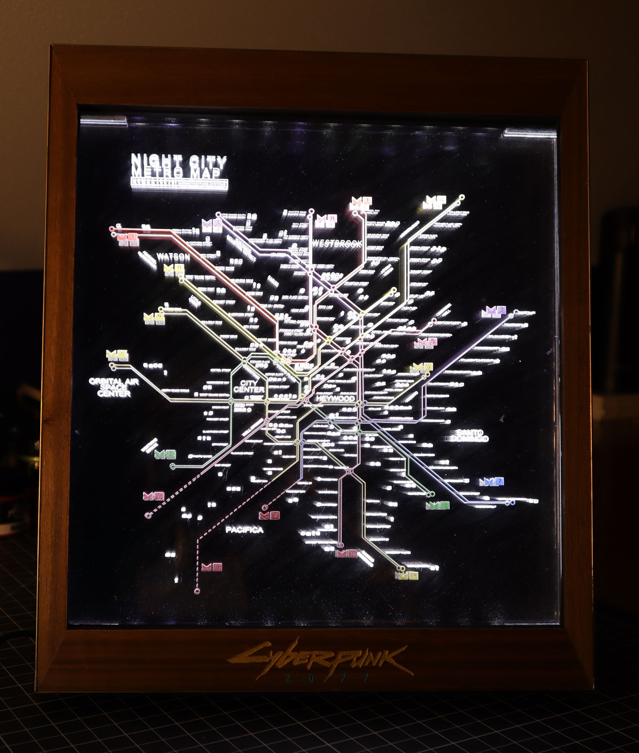 Cyberpunk 2077 Metro Map Laser-Cut LED Sign – When Geeks Craft