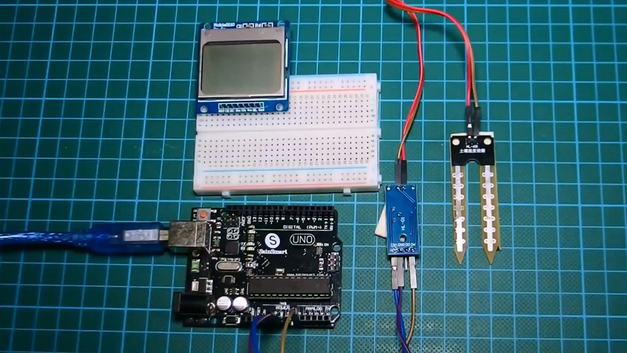 DIY Soil Moisture Monitor With Arduino and a Nokia 5110 Display : 6 ...