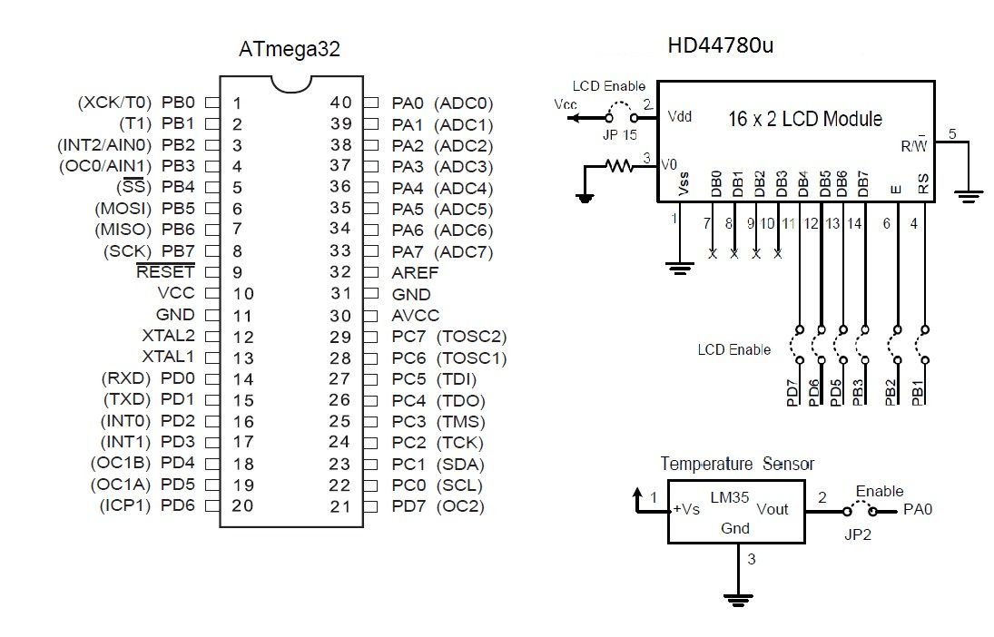 Measuring Tempurature Using Sensor(LM35) and Atmega32 : 4 Steps ...