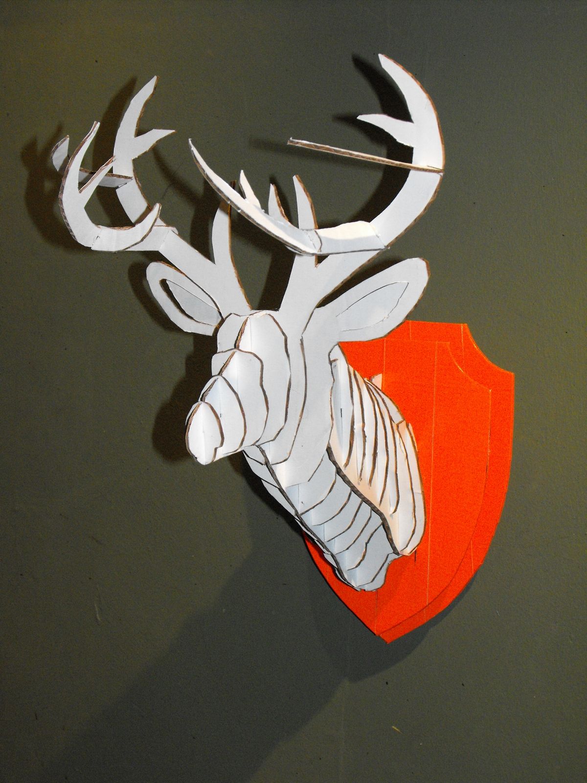 3D Cardboard & Duct Tape Deer Head Trophy With Template : 12 Steps ...