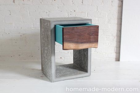 HomeMade Modern DIY Concrete Walnut Nightstand : 16 Steps (with ...