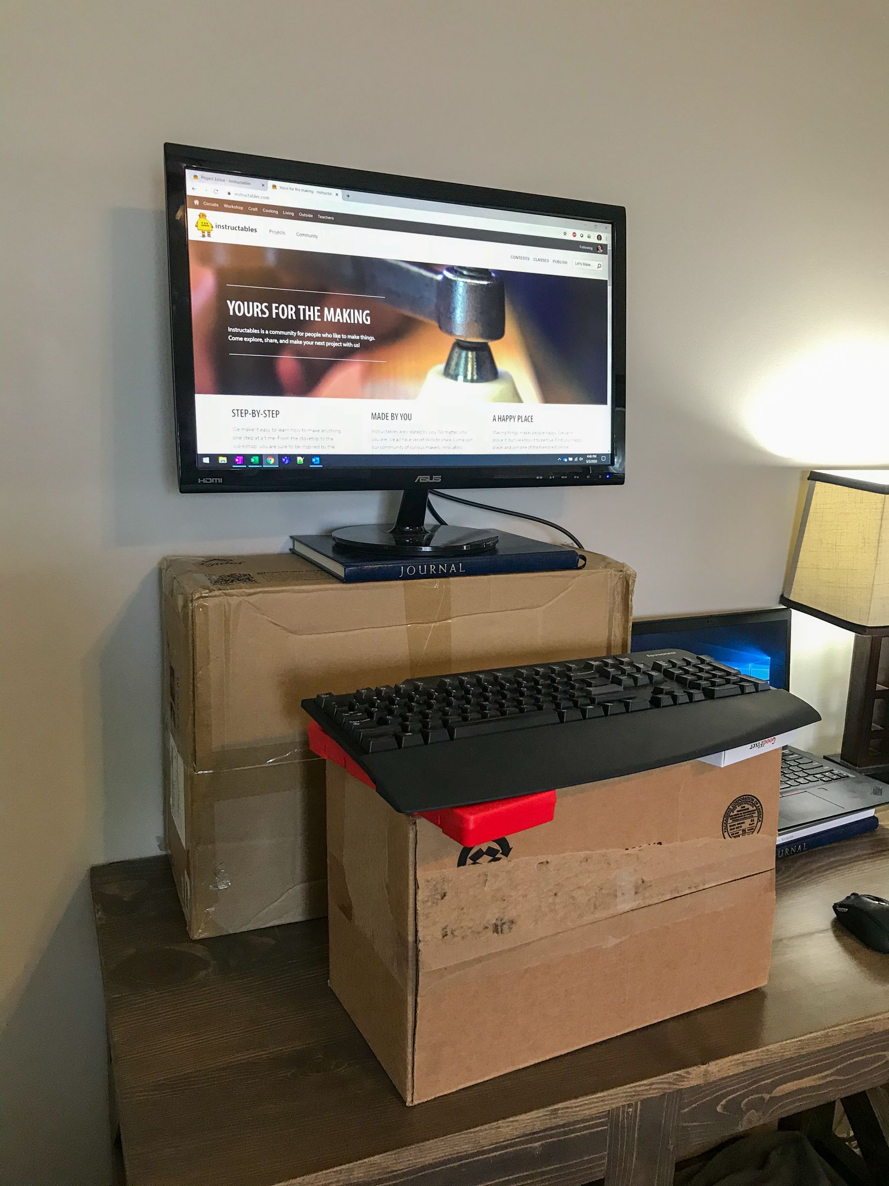 DIY Simple Standing Desk - Keyboard & Monitor Stands : 15 Steps (with ...