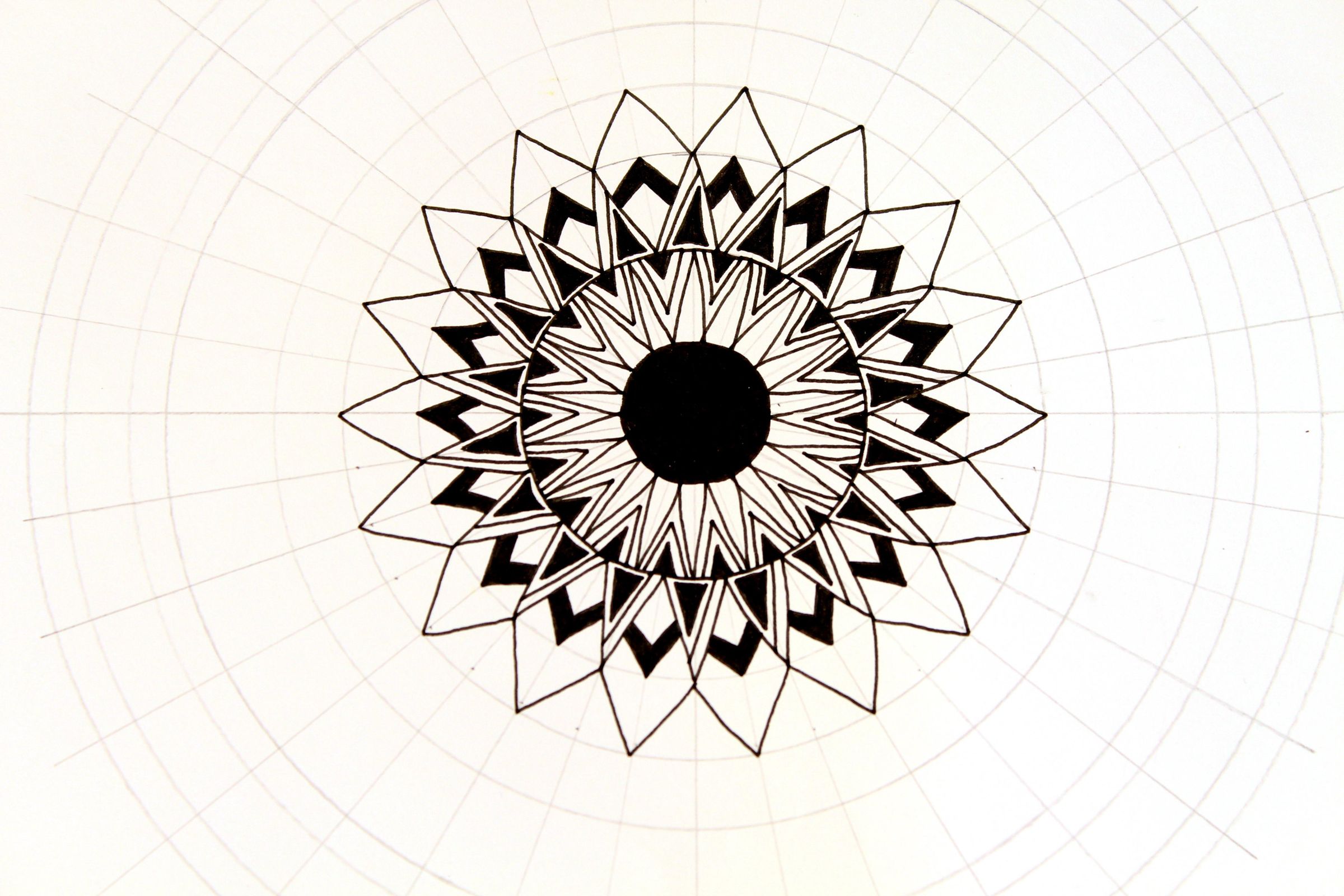 How to Draw a Simple Basic Mandala Using One Basic Shape Only : 14 ...