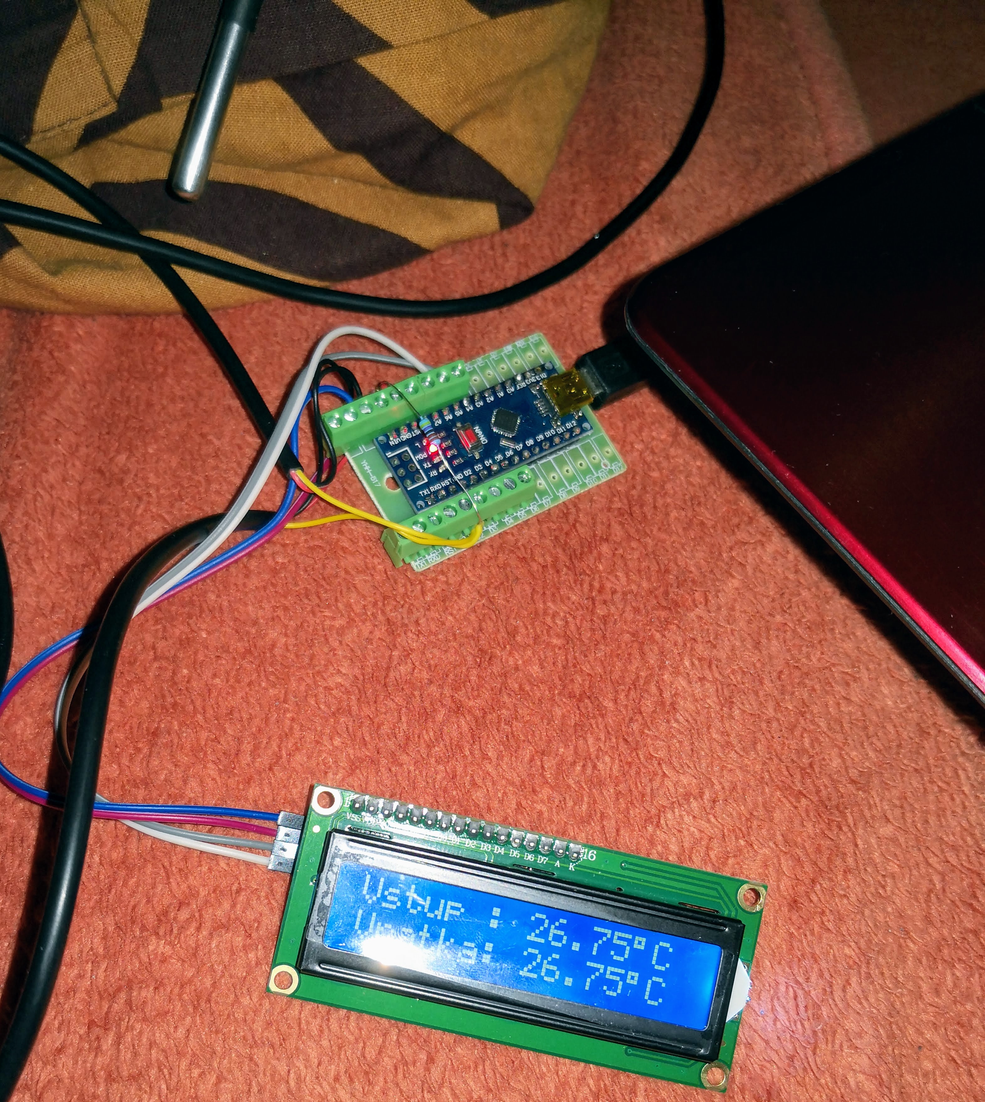 Arduino Nano and Two DS18B20 Temperature Sensors With I2C LCD : 5 Steps ...