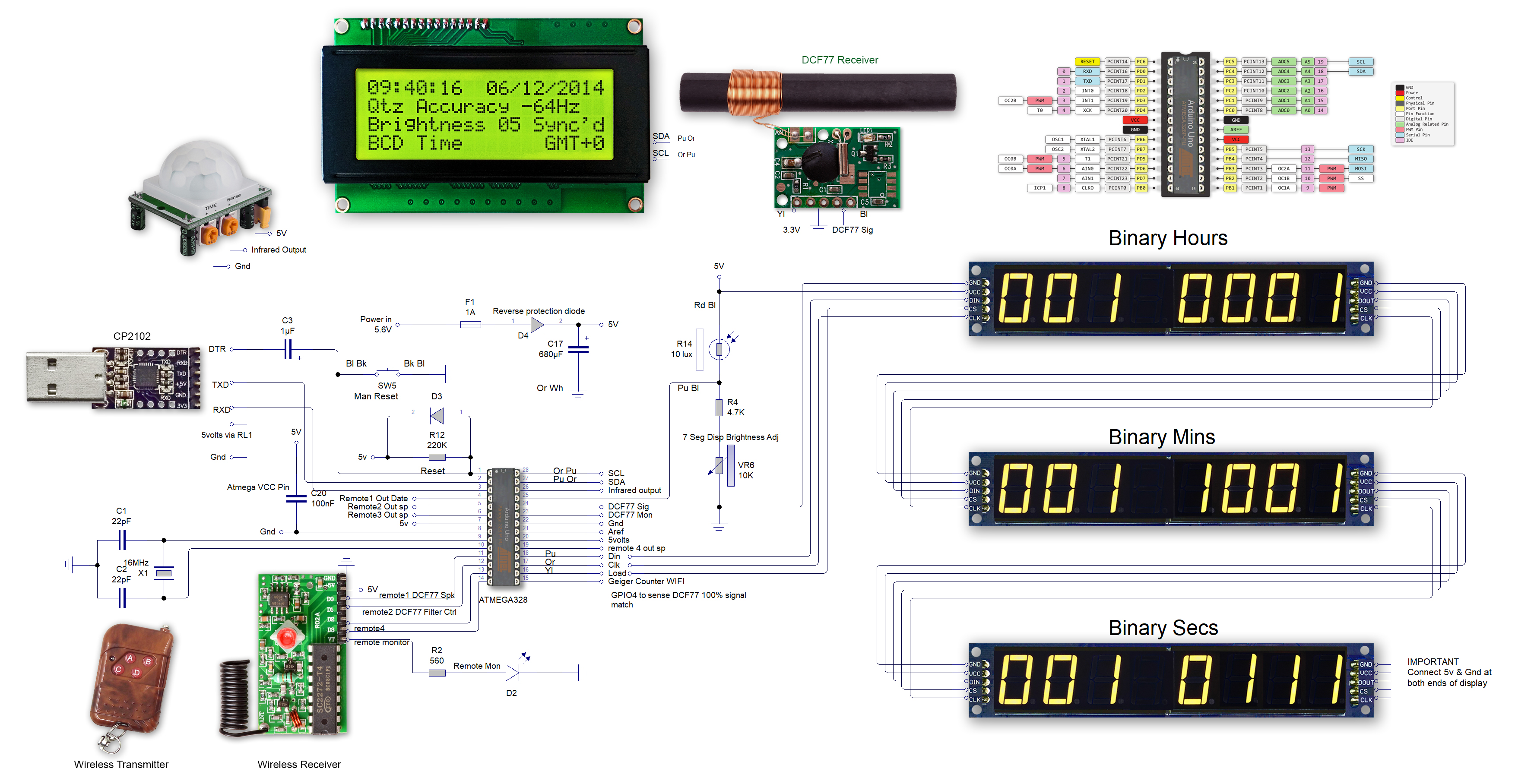 Arduino Binary 7 Segment Display Clock & Calendar : 6 Steps - Instructables