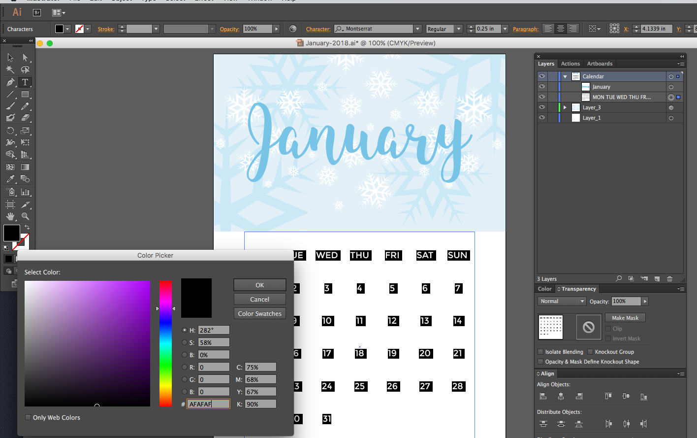 Create a Printable Calendar on Illustrator : 15 Steps (with Pictures ...